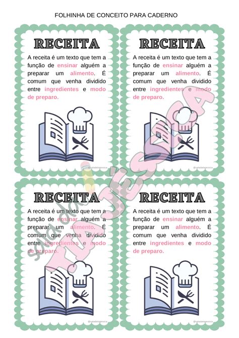 SequÊncia Receita Sala Da Tia Jéssica Materiais Pedagógicos