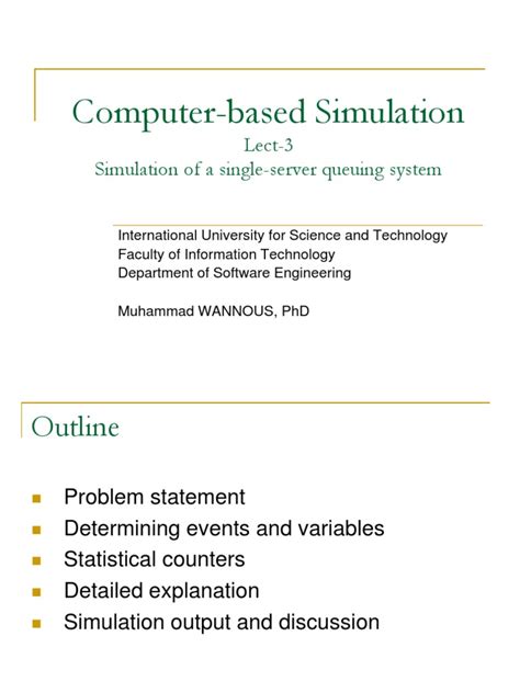 simulating a single server queuing system an event driven approach pdf variable