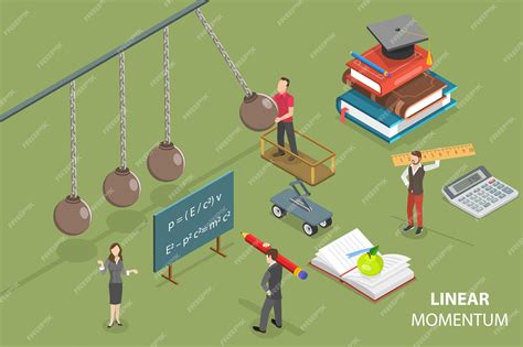 Premium Vector D Isometric Flat Vector Conceptual Illustration Of Linear Momentum Newton
