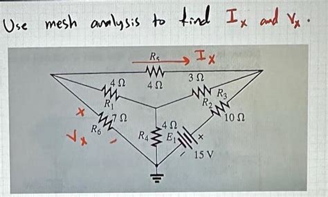 solved use mesh aralysis to find ix and vx