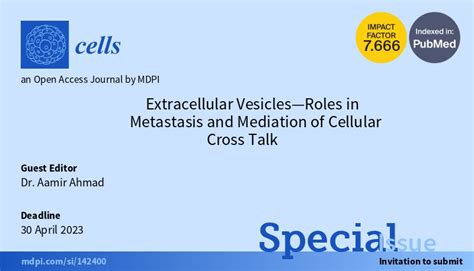 Cells Mdpi On Linkedin Specialissue Extracellularvesicles
