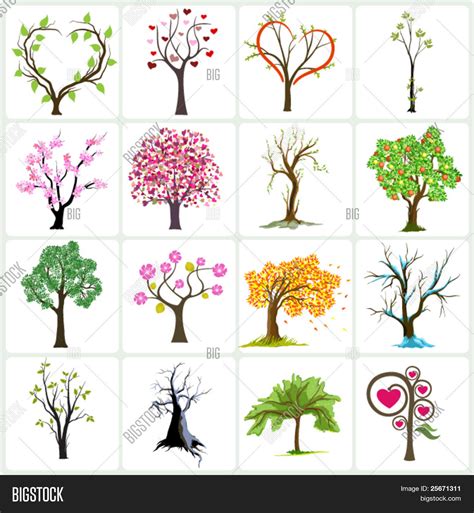 Tree Vector Icons Vector Photo Free Trial Bigstock