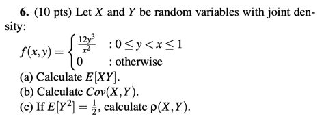 solved 6 10 pts let x and y be random variables with