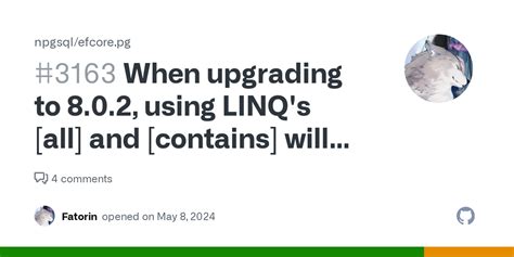 When Upgrading To 802 Using Linqs All And Contains Will Cause