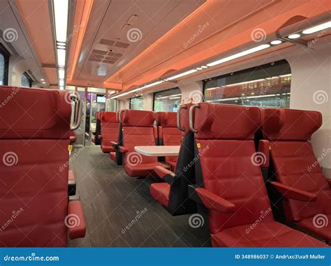 Interior Of First Class Of Icng Train Of Dutch Railways Ns Editorial