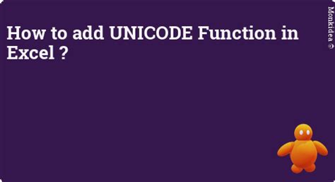 How To Apply UNICODE Function In Excel Monkidea Analytics Idea Of Wisdom With Analytics