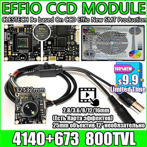 Clestech Sony Effio Ccd 4140 673 800tvl Chip Module Analog Cctv Camera 32 32mm Microscope Diy