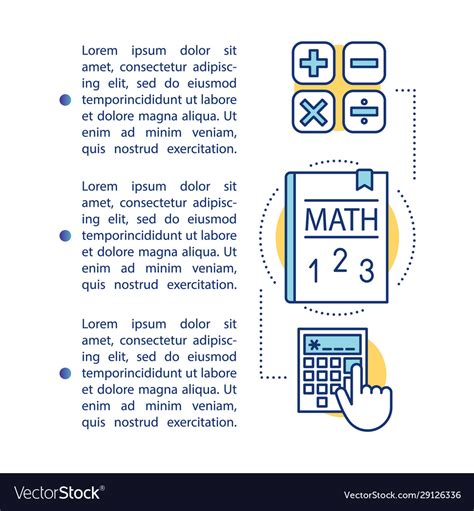 Basic Maths Calculations Article Page Template Vector Image