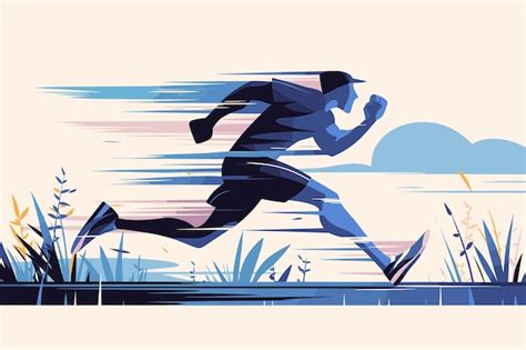 Premium Vector Man Fast Running Sport Healthy Lifestyle Keep Running Morning Speed Motion
