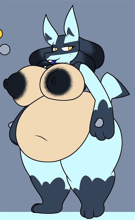 Rule 34 Big Breasts Breasts Chip At Night Female Lucario Pokemon