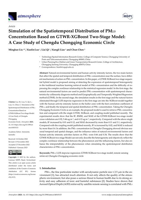 pdf simulation of the spatiotemporal distribution of pm2 5