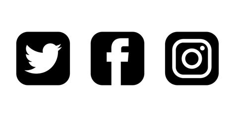 Social Media Icons Set Facebook Instagram Twitter Logos In 2023
