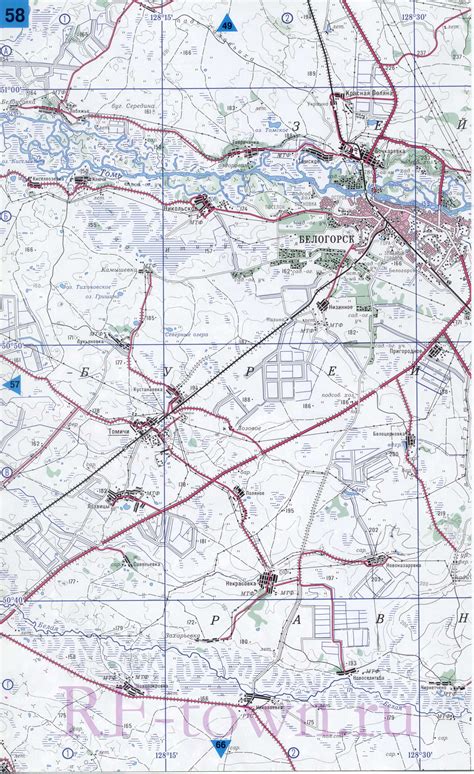 Карта Амурской области топографическая Детальная топографическая карта
