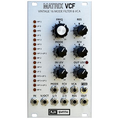 Ajh Synth Matrix Vcf Eurorack Multimode Filter Module Silver Elevator Sound