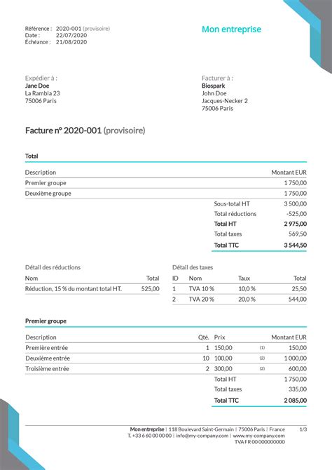 Exemple De Modèle Excel De Facture Pro Forma