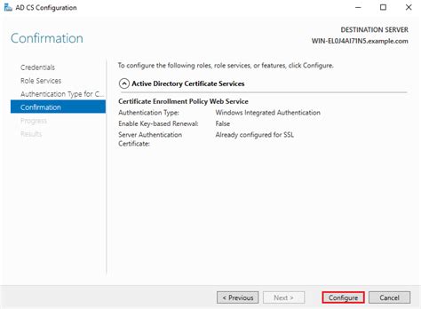 Active Directory Certificate Services Configure Certificate Enrollment Policy Web Service