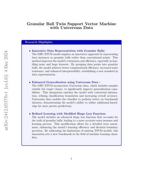 Pdf Granular Ball Twin Support Vector Machine With Universum Data