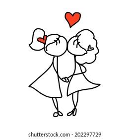 Hand Drawing Cartoon Concept Happy Same Stock Vector Royalty Free Shutterstock