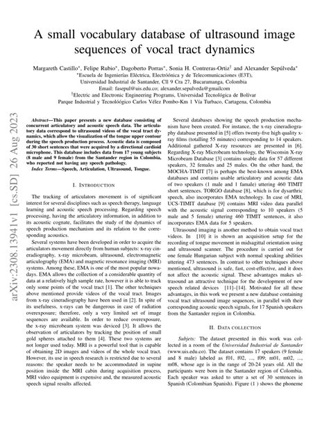 Pdf A Small Vocabulary Database Of Ultrasound Image Sequences Of