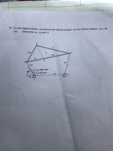solved for the diagram shown a construct the velocity
