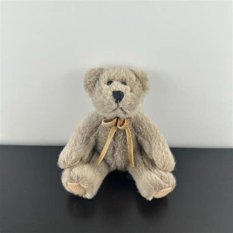 Russ Berrie Bear Brown Leather Necktie Bears From The Past 5” Lancaster