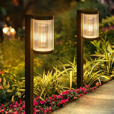 Eleclink Solar Pathway Lights Outdoor 2 Pack Upgraded Solar Outdoor Lights Super Bright Up To