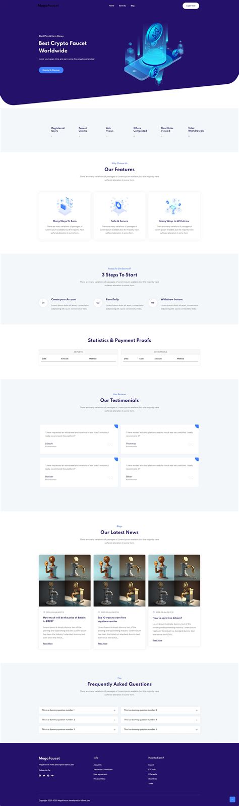 Megafaucet Crypto Faucet Script By Tblockdev Codester