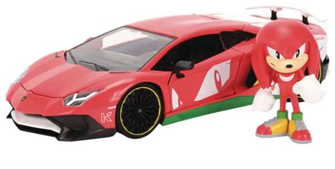 Sonic The Hedgehog Metalfigs Knuckles Lamborghini Aventador Sv 124
