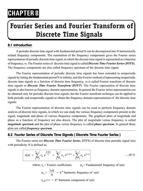 solution fourier series and fourier transform of discrete time signals