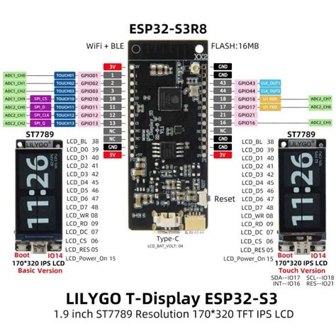 modulo esp32 s3 display lcd 1 9 st7789 wifi ble caja