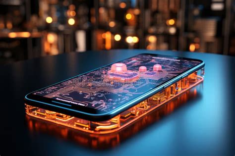 Futuristic Smartphone Of The Future With Augmented Reality Microchips