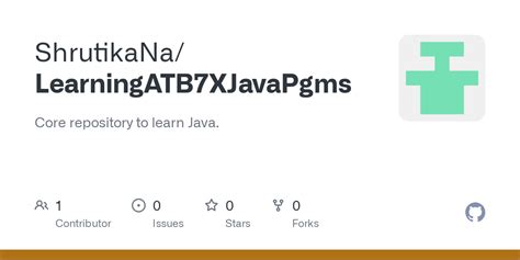 Github Shrutikanalearningatb7xjavapgms Core Repository To Learn Java