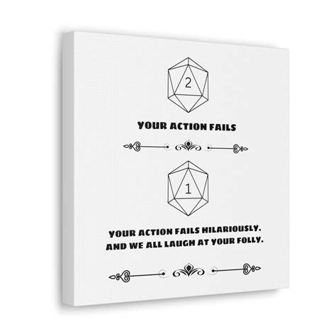 Action Fails Funny Dandd Wall Art Fantasy Home Decor Present Etsy