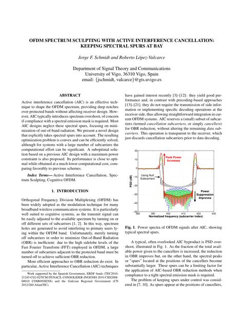 Pdf Ofdm Spectrum Sculpting With Active Interference Cancellation