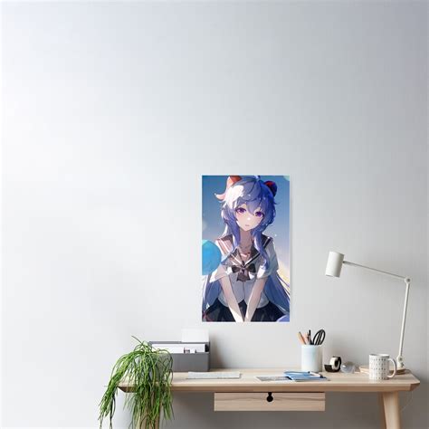 Cute Ganyu Waifu Genshin Impact Poster For Sale By Olivialewis Redbubble