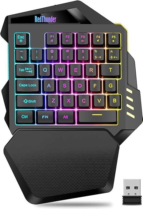 Amazon Com RedThunder Wireless One Handed Gaming Keyboard 2 4Ghz RGB Backlit Mini Gaming