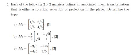 solved 5 each of the following 2×2 matrices defines an