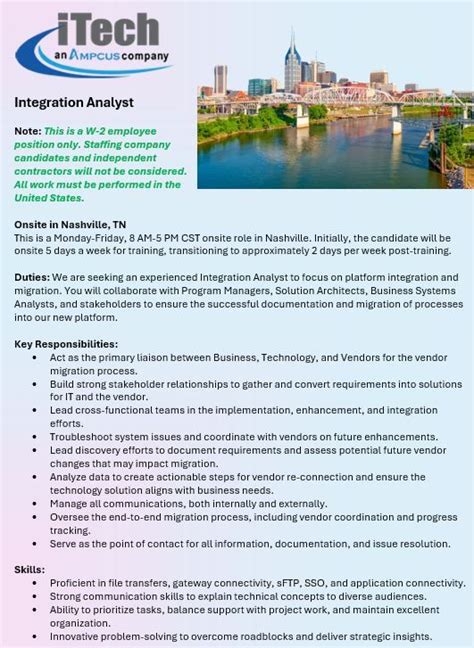 Integrationanalyst Integration Analyst Filegateway Filetransfer Nashville Tom Mazzulla