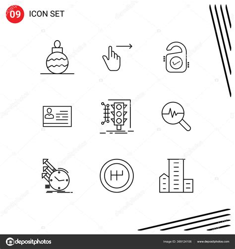 Set Vector Outlines Grid City Identity Card Tag Card License Stock