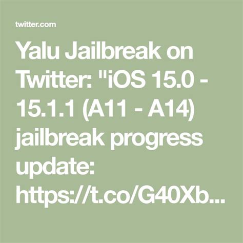 Yalu Jailbreak On Twitter Progress Twitter Pointless