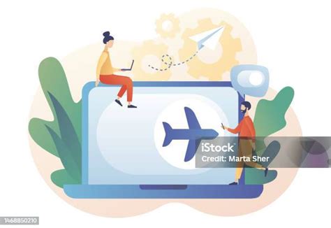 노트북의 비행 모드 버튼 비행기 모드 개념입니다 비행기의 정보 알림 현대 평면 만화 스타일입니다 흰색 배경에 벡터 그림 개념에 대한 스톡 벡터 아트 및 기타 이미지 Istock