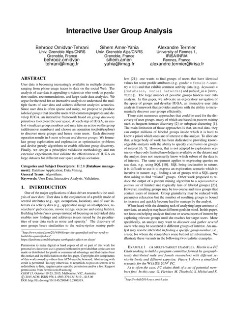 Pdf Interactive User Group Analysis
