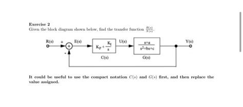Solved Exercise 2 Given The Block Diagram Shown Below Find Chegg Com