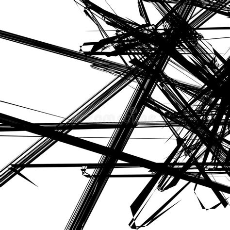 Abstract Geometric Illustration With Random Chaotic Elements Stock Vector Illustration Of