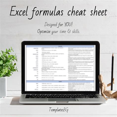 Excel Formula Cheat Sheet Etsy