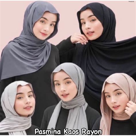 Jual Hijab Jilbab Pashmina Kaos Rayon Viral Pashmina Kaos Rayon Viral