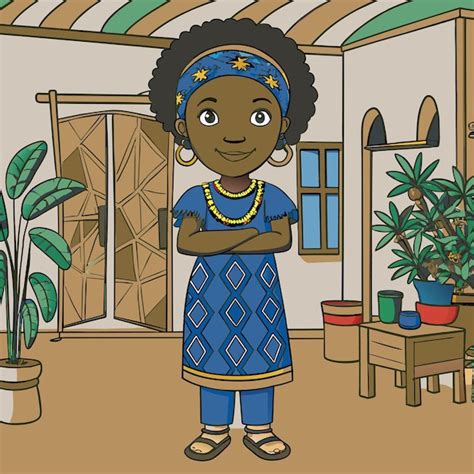Um Desenho Animado De Uma Menina Com Os Braços Cruzados Vetor Premium