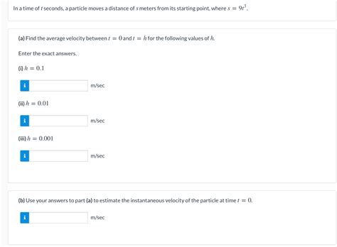Solved In A Time Of T Seconds A Particle Moves A Distance Chegg