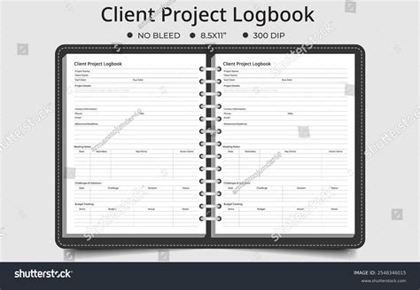 Client Project Logbook Template Comprehensive Tool Stock Vector Royalty Free 2548346015