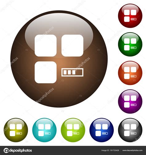 component processing color glass buttons stock vector image by